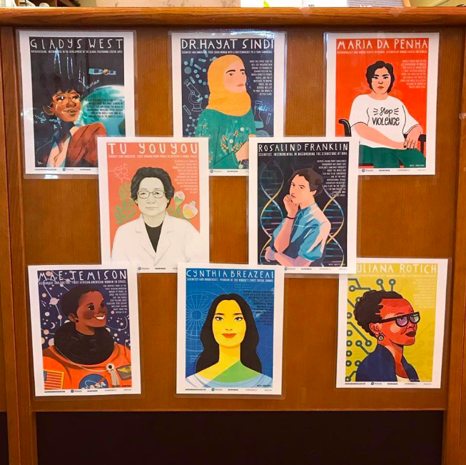 Women in STEM display for Women’s History Month